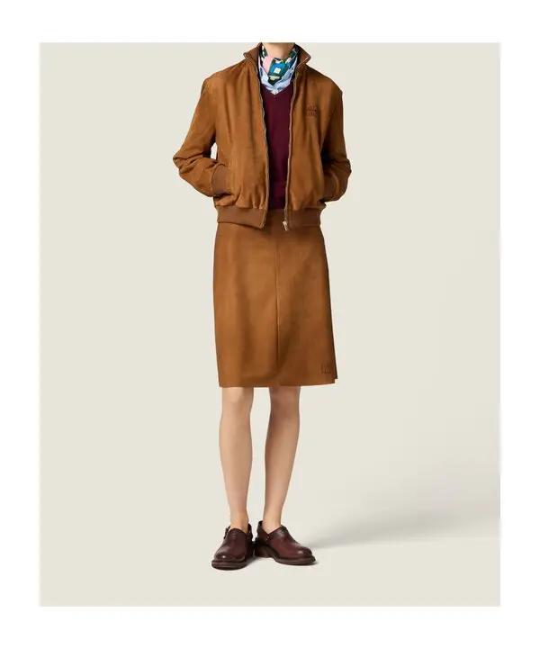 Miu Miu Waxed Suede Skirt