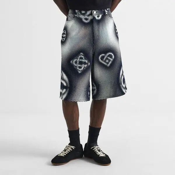 Casablanca Pearlescent Monogram Shorts - Black