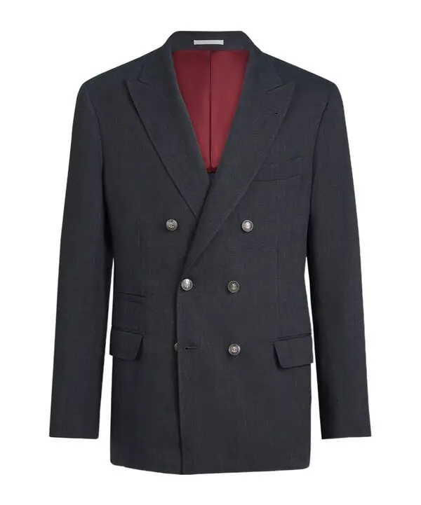 Brunello Cucinelli Chevron Double-breasted Blazer