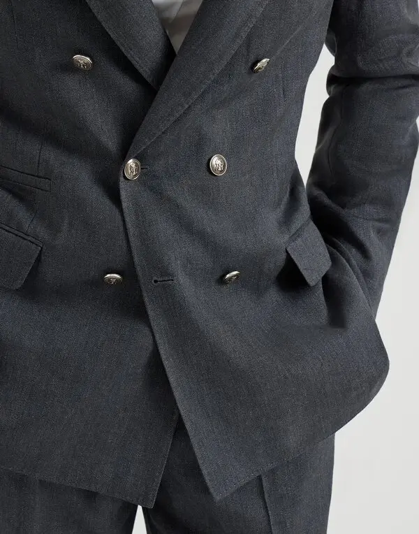 Brunello Cucinelli Chevron Double-breasted Blazer