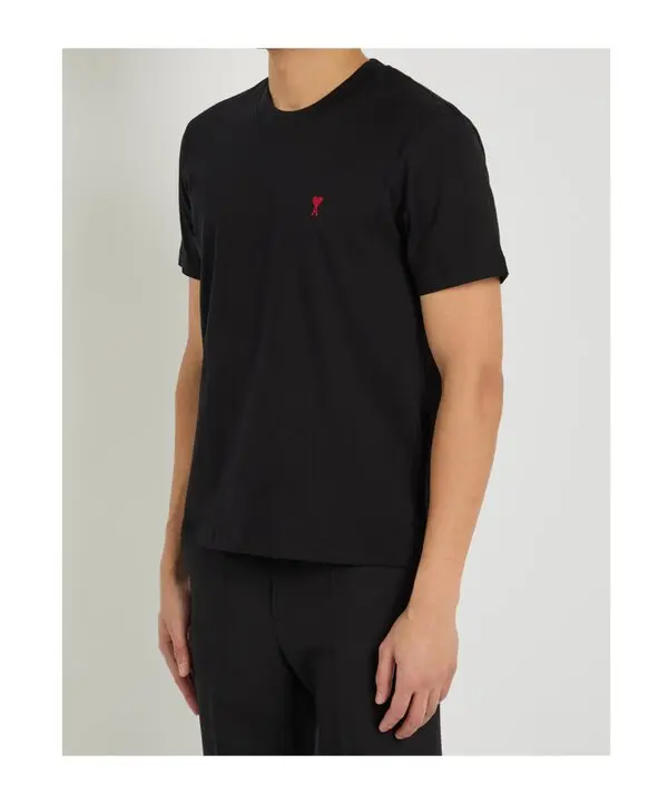 AMI Paris Logo-embroidered Cotton T-shirt