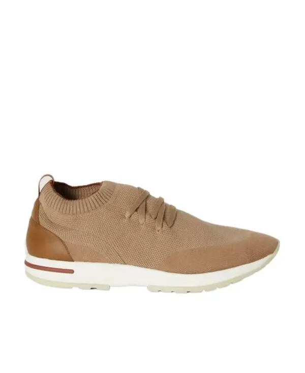 Loro Piana 360 Lp Flexy Walk Knitted Leather Sneakers - Sand