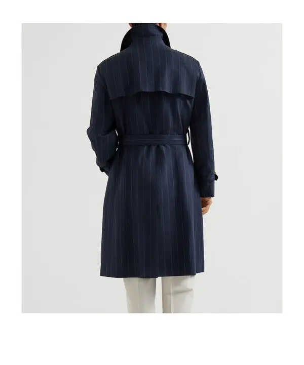 Brunello Cucinelli Striped Trench Coat