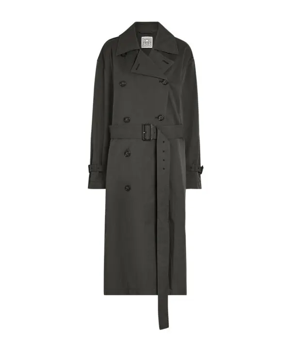 TOTEME Double-breasted Belted Cotton-blend Trench Coat