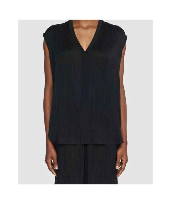 JOSEPH Lucien Pleated Vest - Black