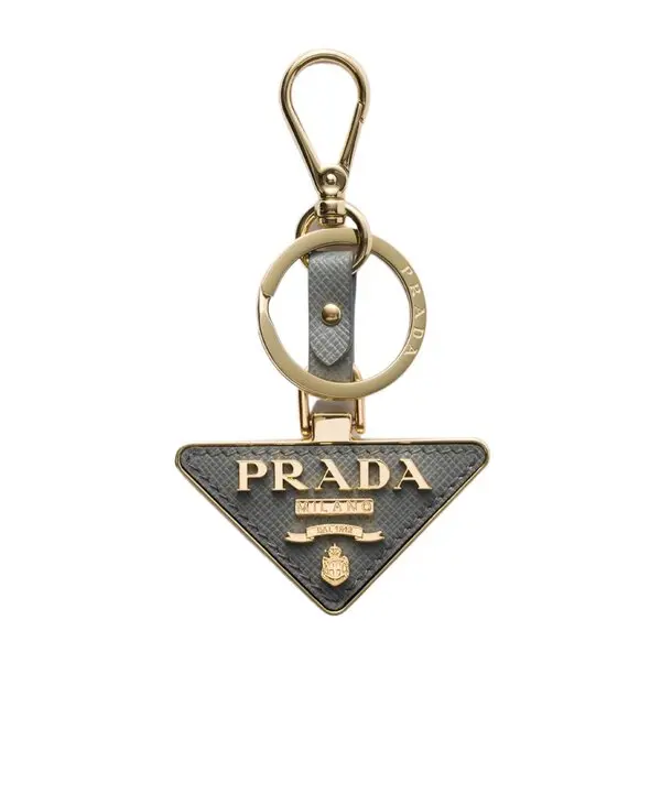 Prada Triangle-logo Keychain - Clay Ash