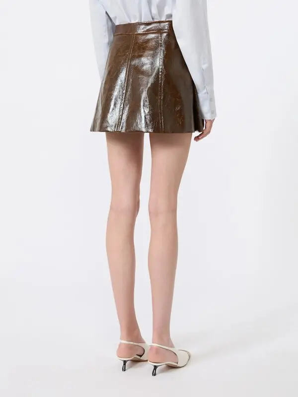 Sportmax Patent-finish A-line Mini Skirt