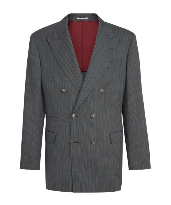 Brunello Cucinelli Striped-pattern Double-breasted Blazer