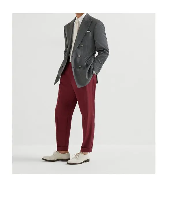 Brunello Cucinelli Striped-pattern Double-breasted Blazer