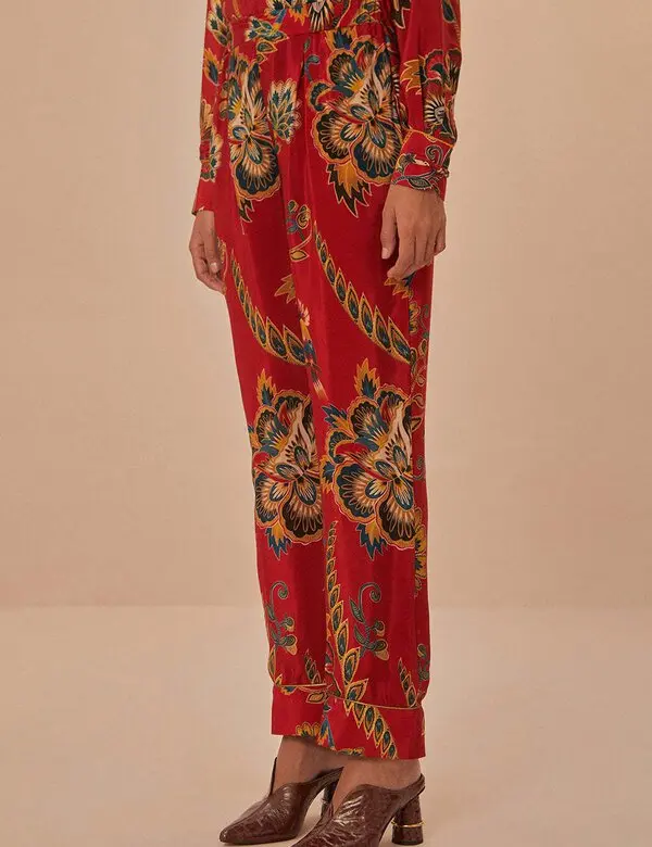 Farm Rio Floral Pattern Track Pants