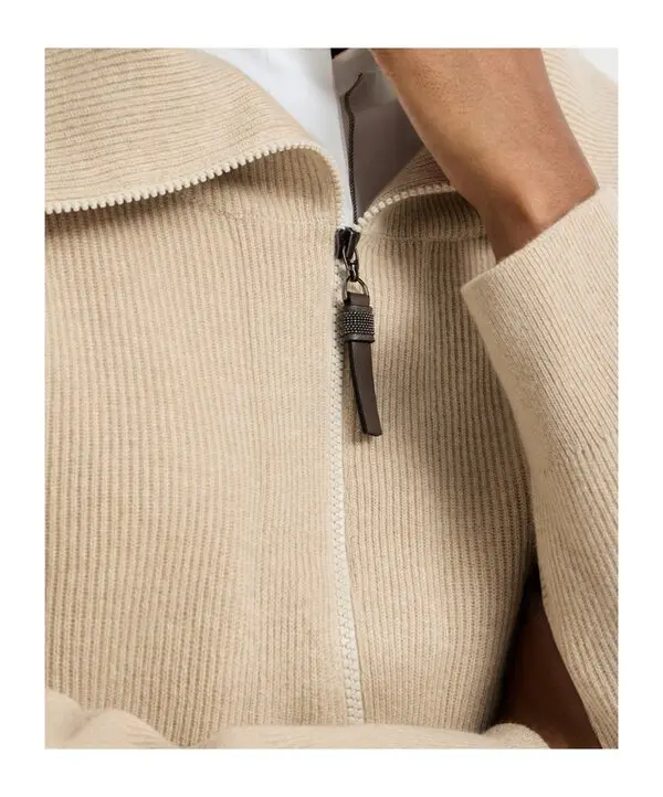 Brunello Cucinelli Cashmere English Rib Knit Cardigan