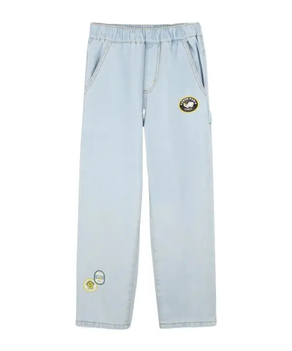 Kenzo Light Wash Logo Detail Jeans