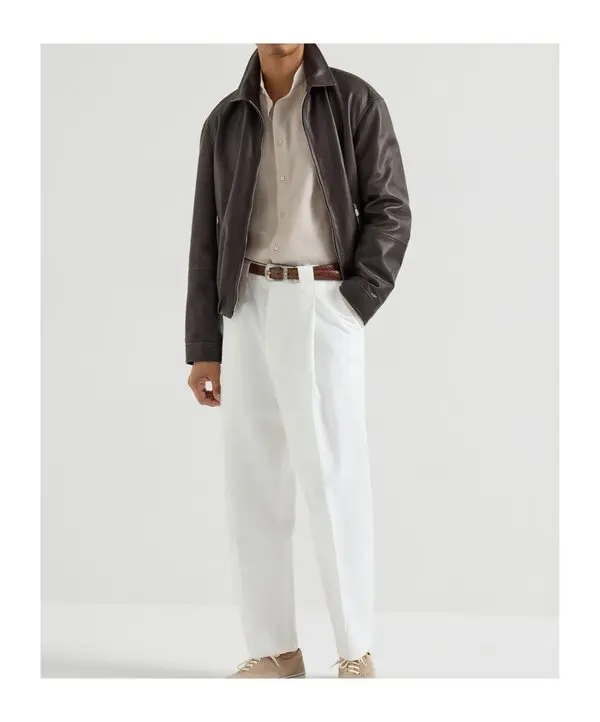 Brunello Cucinelli Leather Bomber Jacket