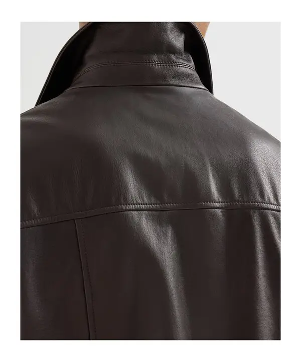 Brunello Cucinelli Leather Bomber Jacket