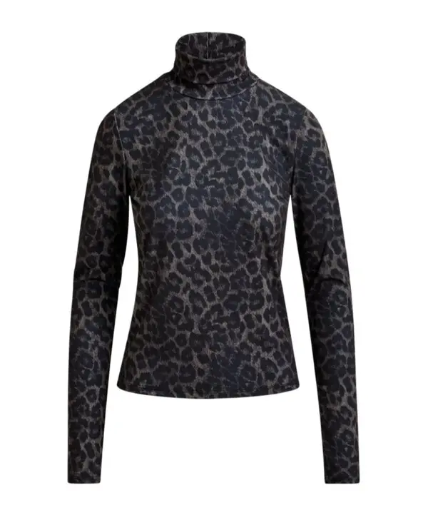 Essentiel Antwerp Leopard Print Turtleneck Top