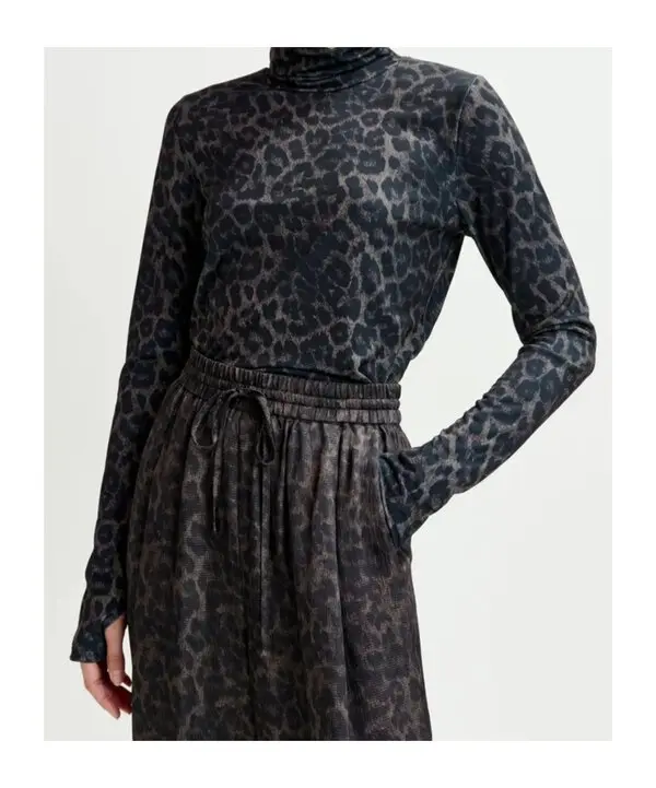 Essentiel Antwerp Leopard Print Turtleneck Top