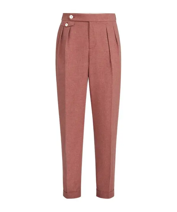 Brunello Cucinelli Pleated Tailored Trousers With Side Buckles