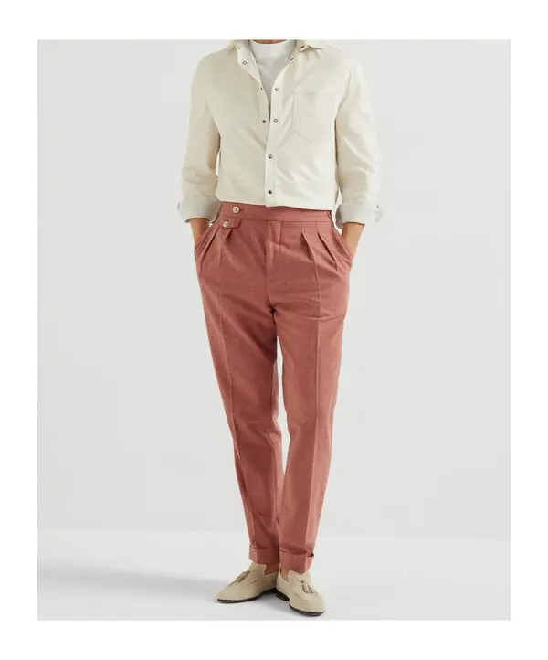 Brunello Cucinelli Pleated Tailored Trousers With Side Buckles