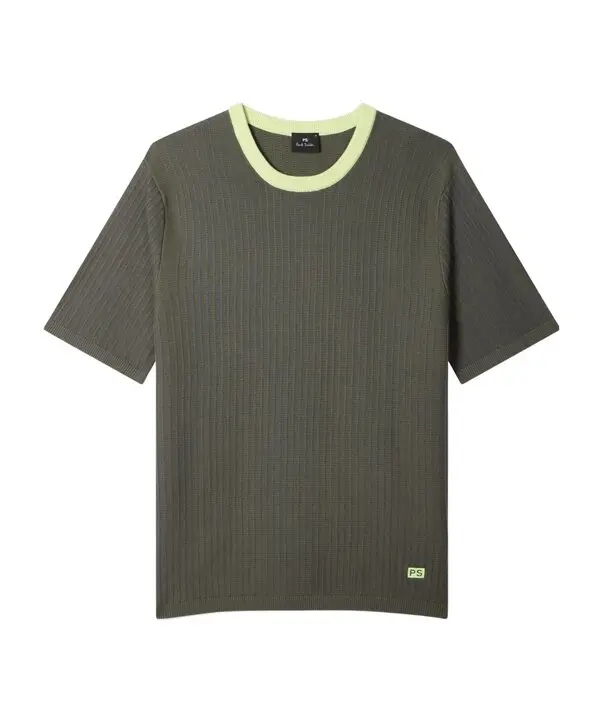 Paul Smith Ribbed-knit T-shirt - Khaki