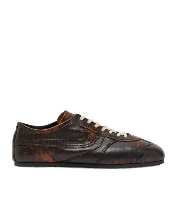 Dries Van Noten Dustin Panelled Leather Sneakers - Black