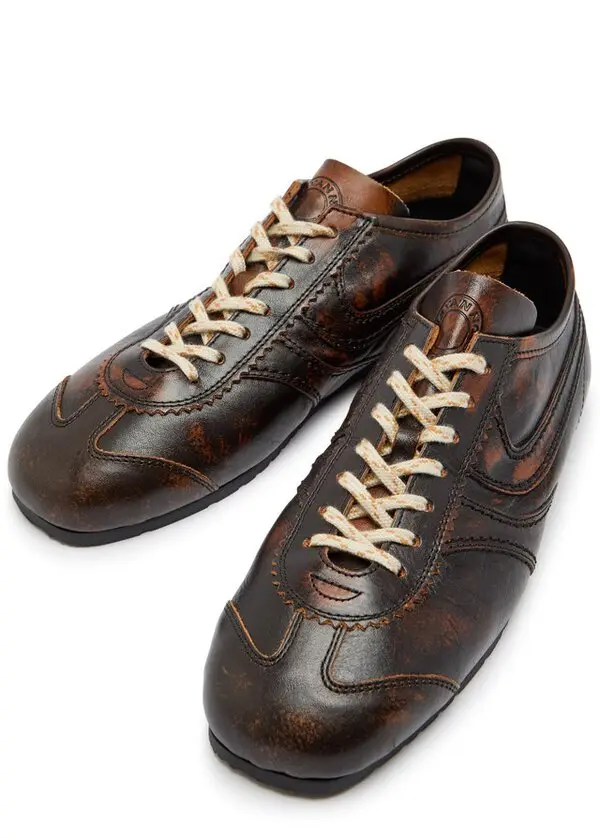 Dries Van Noten Dustin Panelled Leather Sneakers