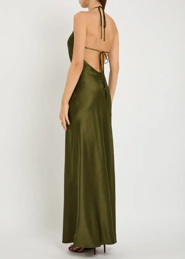 REFORMATION Jeany Halterneck Silk Maxi Dress