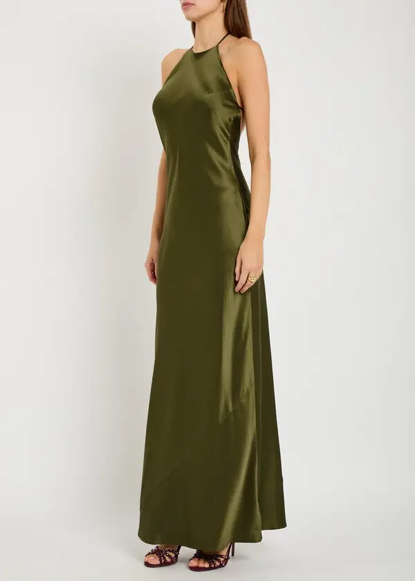 REFORMATION Jeany Halterneck Silk Maxi Dress