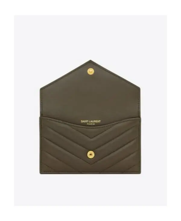 Saint Laurent Cassandre Matelassé Flap Card Case In Lambskin