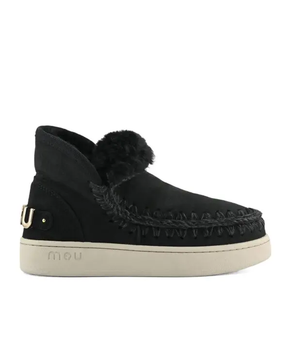 Mou New Eskimo Braided-detail Ankle Boots - Black