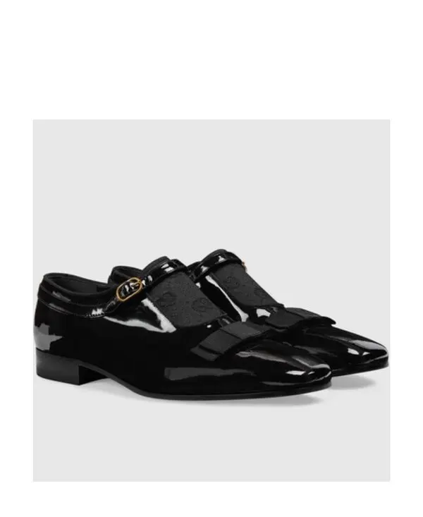 Gucci Gg Canvas Leather Loafers
