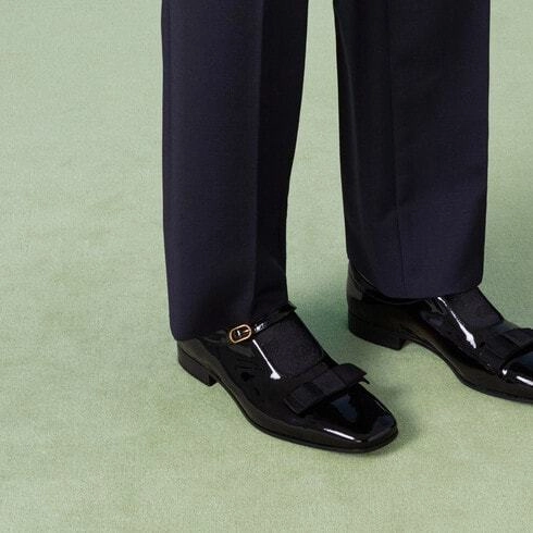 Gucci Gg Canvas Leather Loafers