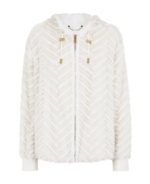 Fendi Mink Fur Zip-up Jacket With V-pattern