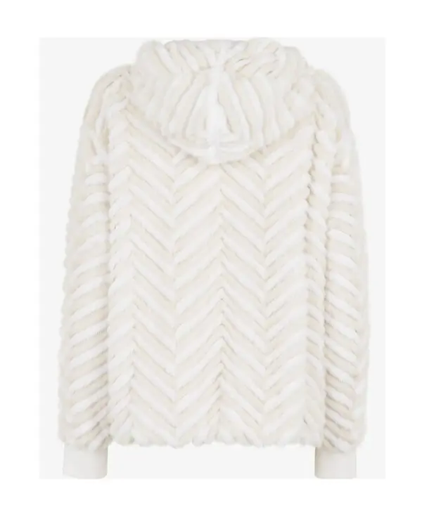 Fendi Mink Fur Zip-up Jacket With V-pattern