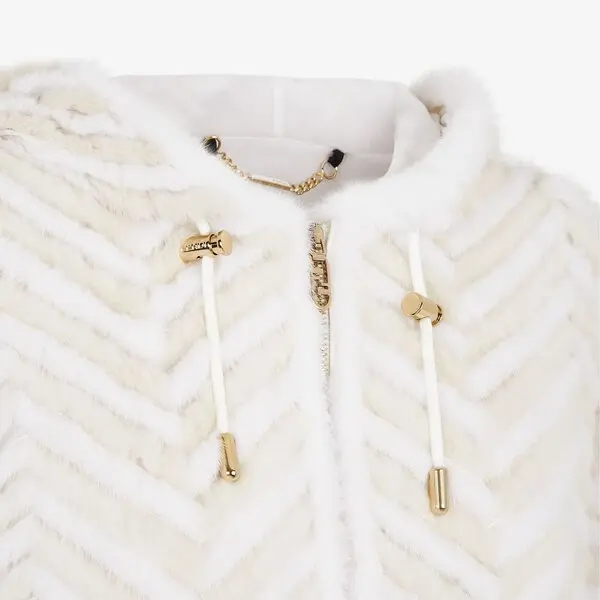 Fendi Mink Fur Zip-up Jacket With V-pattern