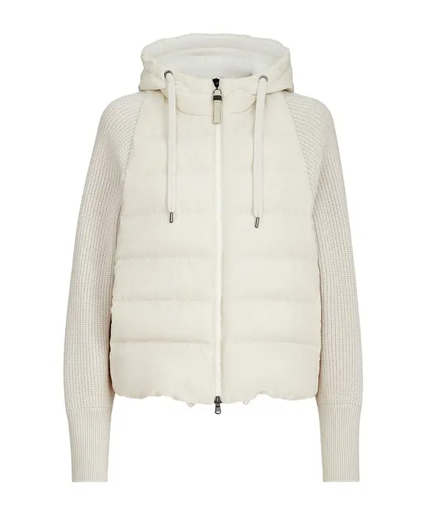 Brunello Cucinelli Hooded Cotton Jacket - Ivory