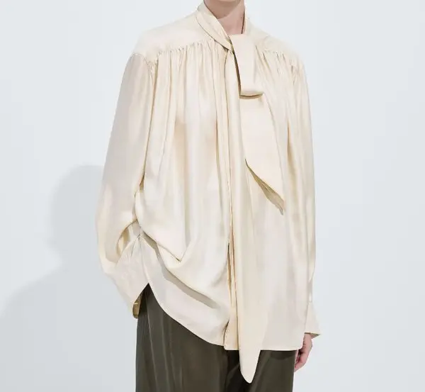 Bottega Veneta Viscose Twill Blouse With Pleated And Tie Details