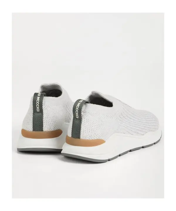 Brunello Cucinelli Ribbed Knit Slip-on Sneakers With Heraldic Logo