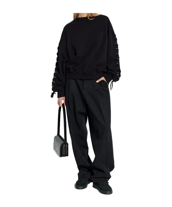 ROTATE BY BIRGER CHRISTENSEN Lace-up Sleeve Sweatshirt
