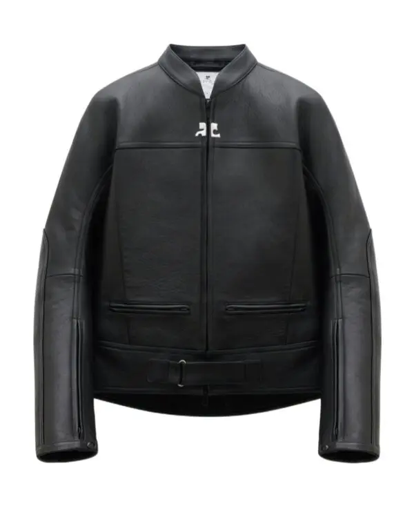 COURREGES Scuba Leather Zipped Bomber Jacket
