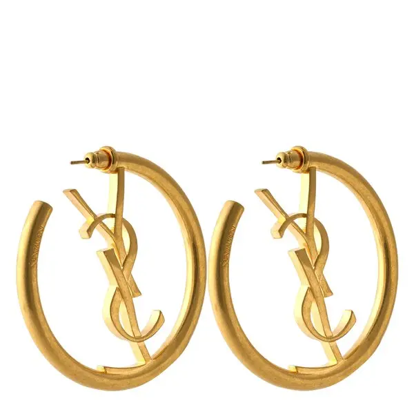 Saint Laurent Monogram Hoop Earrings