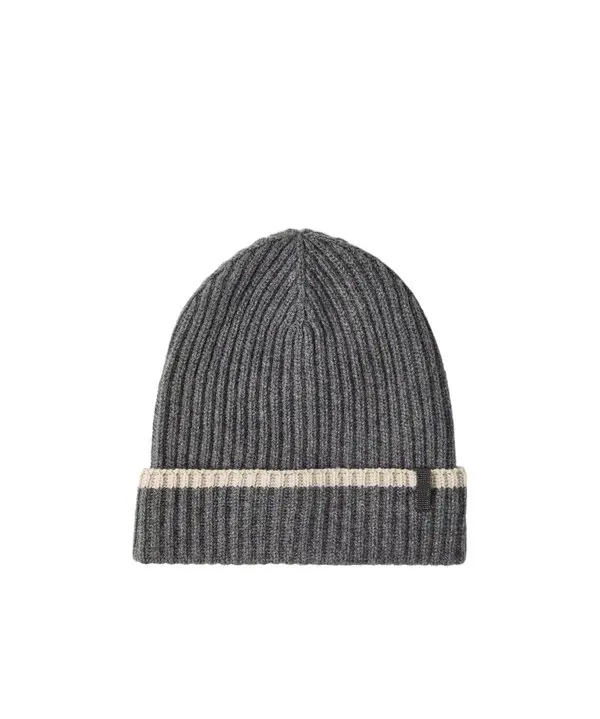 Brunello Cucinelli Ribbed Cashmere Beanie - Black