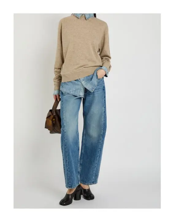 Acne Studios Layered Denim And Wool Jumper