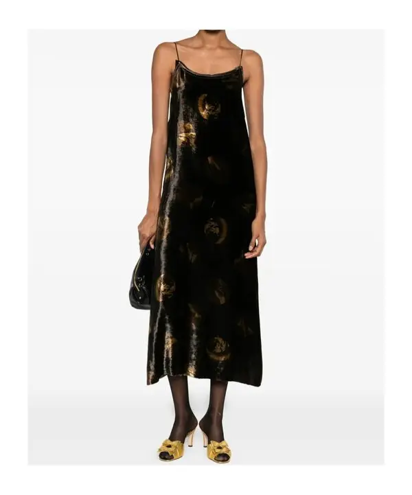 UMA WANG Abstract Pattern Strappy Dress