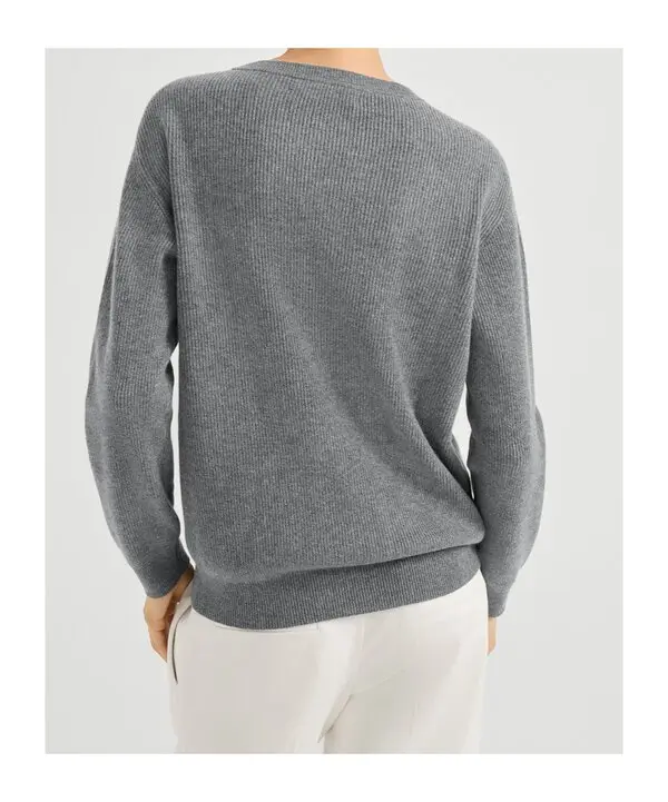 Brunello Cucinelli Cashmere English Rib Knit Sweater