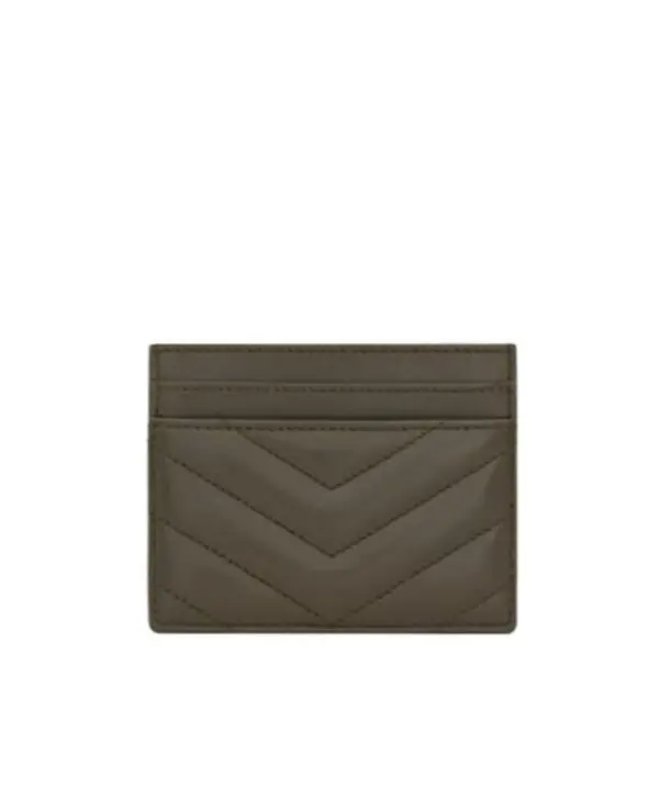 Saint Laurent Cassandre Matelassé Card Case In Lambskin