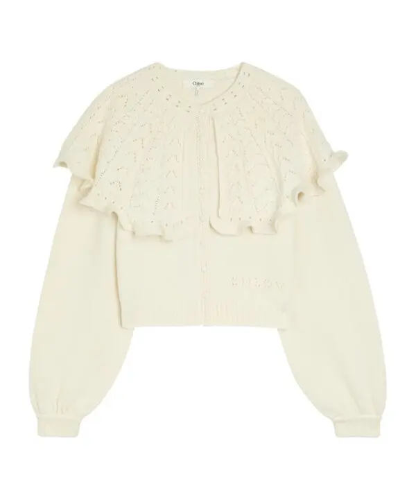 Chloé Collar-detail Wool And Cashmere-blend Cardigan