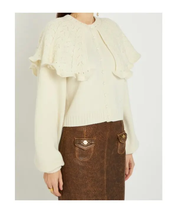 Chloé Collar-detail Wool And Cashmere-blend Cardigan