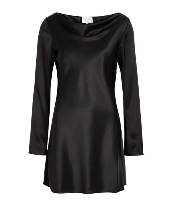 REFORMATION Satin Mini Dress With Flared Sleeves