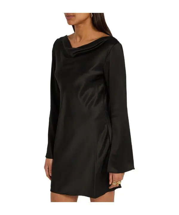 REFORMATION Satin Mini Dress With Flared Sleeves