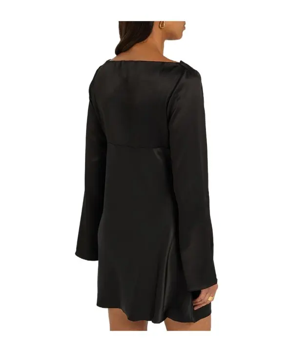 REFORMATION Satin Mini Dress With Flared Sleeves